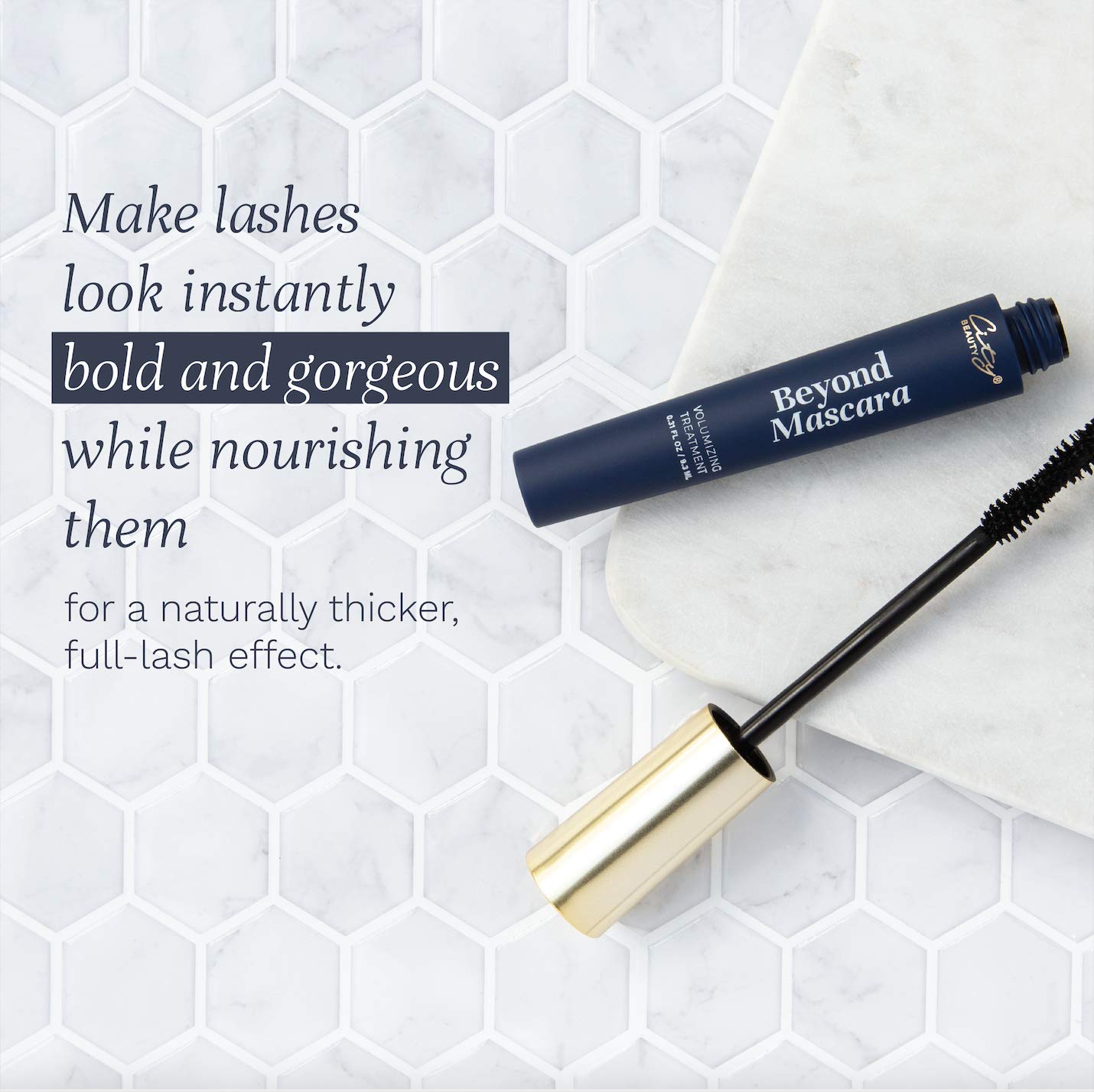City Beauty Beyond Mascara - Volumizing Treatment - Nourish & Lengthen - Keratin & Biotin Promote Stronger, Thicker-Looking Eyelashes - Buildable & Smudge-Resistant - Cruelty-Free - Rich Black