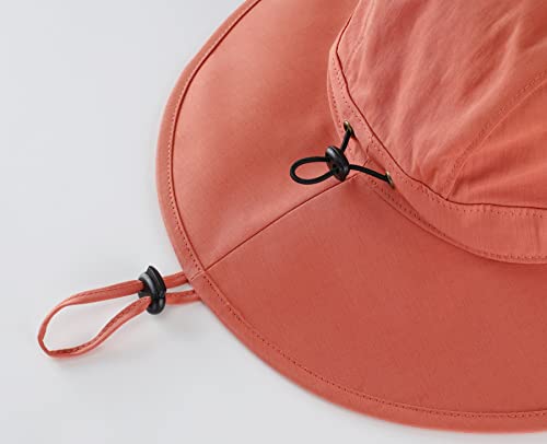 Home Prefer Summer UPF 50+ Men's Sun Hat Wide Brim Fishing Hat Womens Bucket Safari Hat (Burnt Orange)