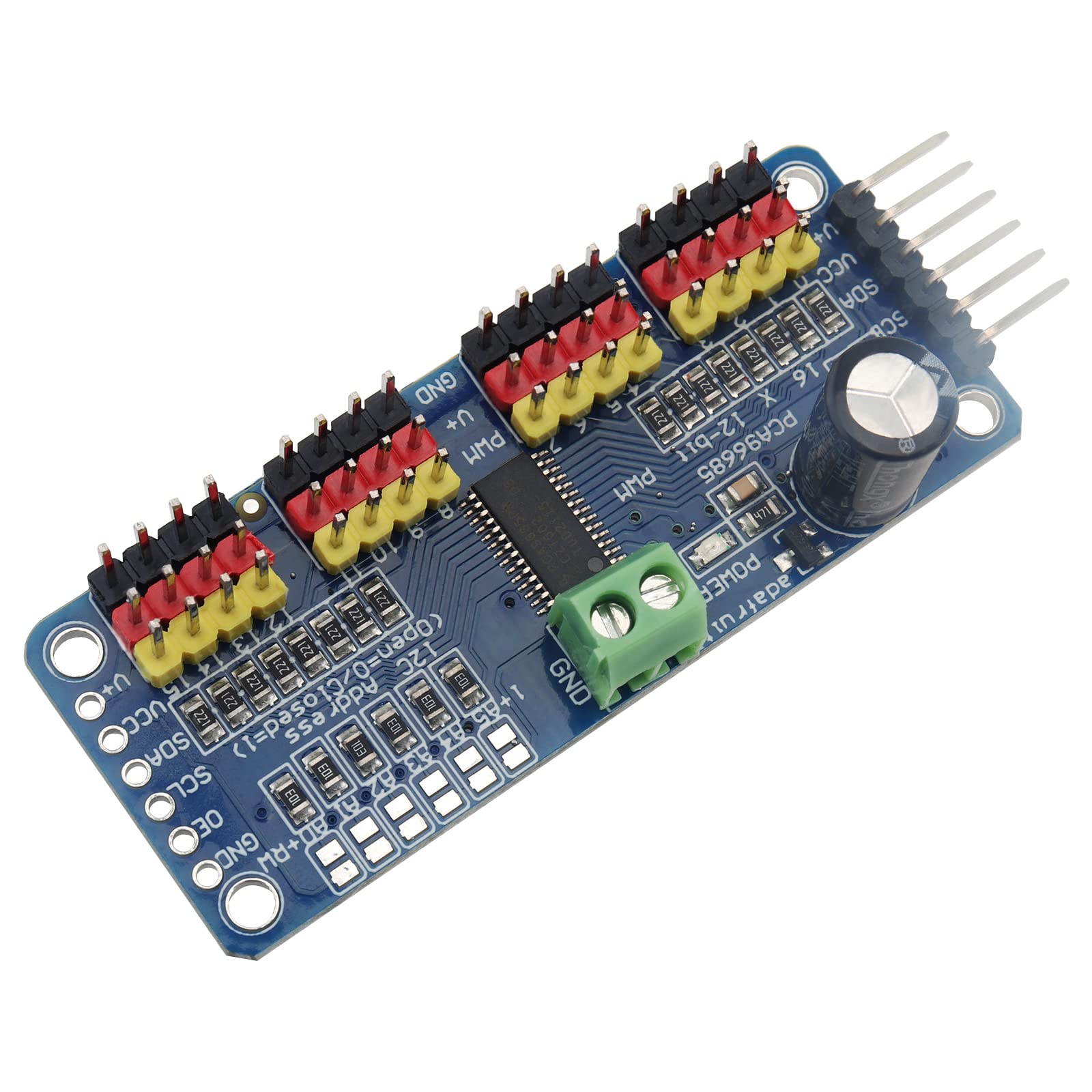 DiGiYes PCA9685 16 Channel PWM Servo Motor Driver 12-Bit IIC Module for Arduino Robot or Raspberry pi