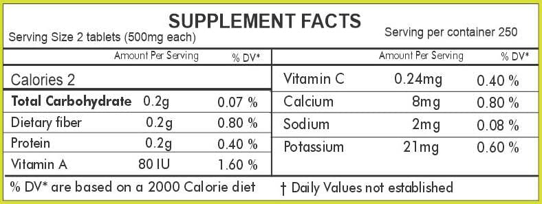 HERBAL HILLS Alfalfa Tablets | 500 Count | Source of Vitamin A | Natural Green Superfoods