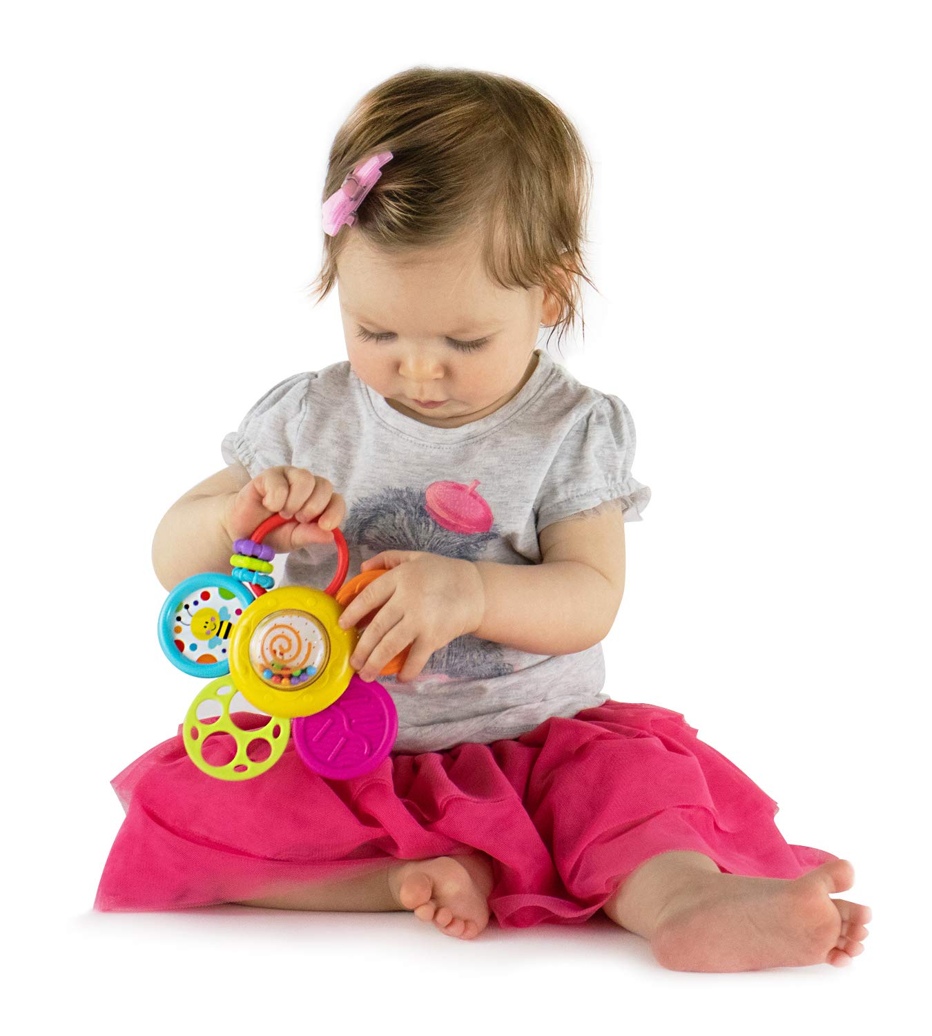 KiddoLab Infant Spin, Rattle and Teether Toy. Baby Multi-use Toy for Better Relaxation and Sleep - Activity Toy for Babies and Toddlers, Develops Fine Motor Skills. Age: 6-12 Months Old and Up