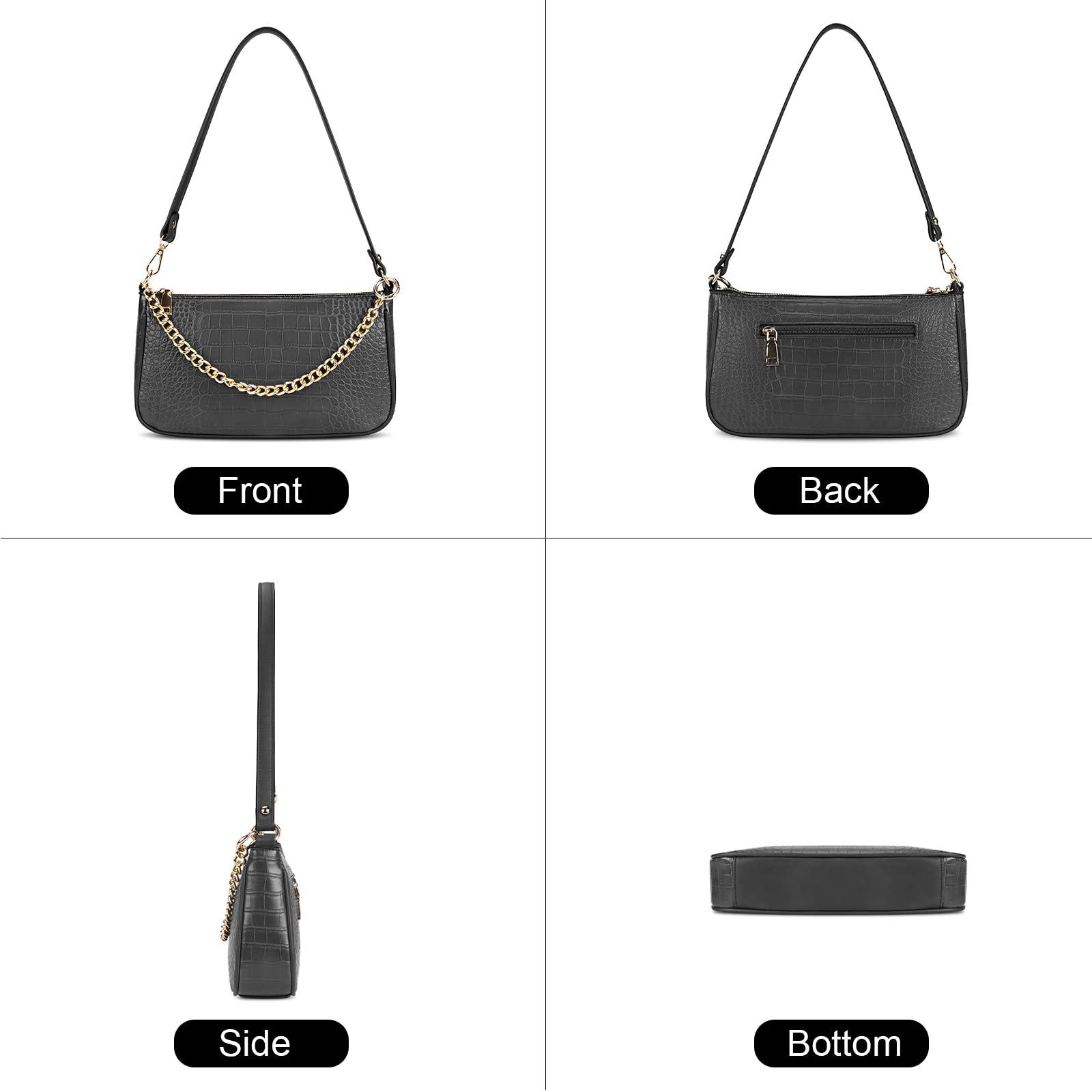 Clutch Purses Shoulder Bag for Women Womens Crossbody Clutch Purses 90s Y2k Bags with Long Strap and Top Zipper Closure
