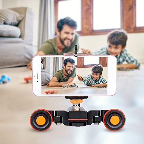Camera Slider Dolly, Portable Versatile Motorized Camera Car Dolly for DSLR Camera Action Camera Cellphone, Professional Video Stabilizers Camera Cine Dollies