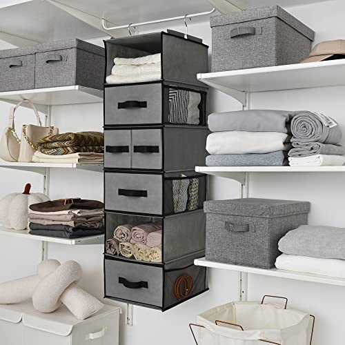 GRANNY SAYS Bundle of 1-Pack Hanging Clothes Organizer & 3-Pack Rectangle Storage Bins with Lids and Handles