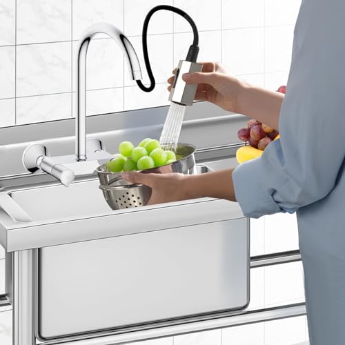Gaomon Stainless Steel Sink, Commercial Kitchen Prep & Utility Sink Free Standing Single Bowl with Drainboard for Restaurant Laundry Garage Bar Workshop (1 Sink/W Drainboard, 39"L x 23.6"W x 37"H)