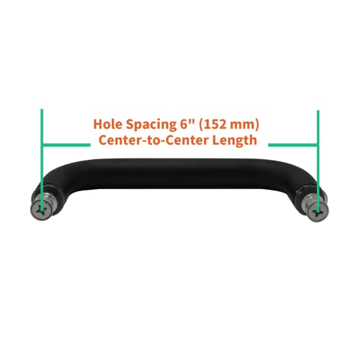 CKB 6" Shower Door Handle, Back to Back Shower Door Pull Compatible with 1/4" to 1/2" Thickness Glass for Glass Shower Doors, Matte Black with 304 Stainless Steel.