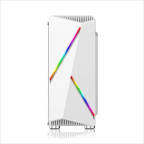 Computer PC Case Gaming Audio Transparente with 2 RGB Color Changing Light Strips 350X170X420mm