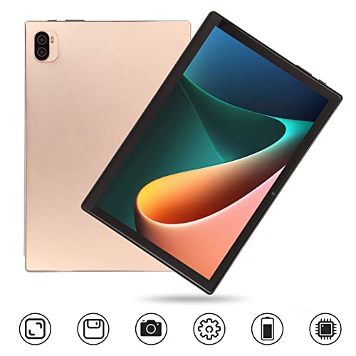 ciciglow 10.1 Inch Android Tablet, 1G RAM 32G ROM,Support 4G Network Calls 5G WiFi Dual Band Tablet PC for Android 11 (Gold)