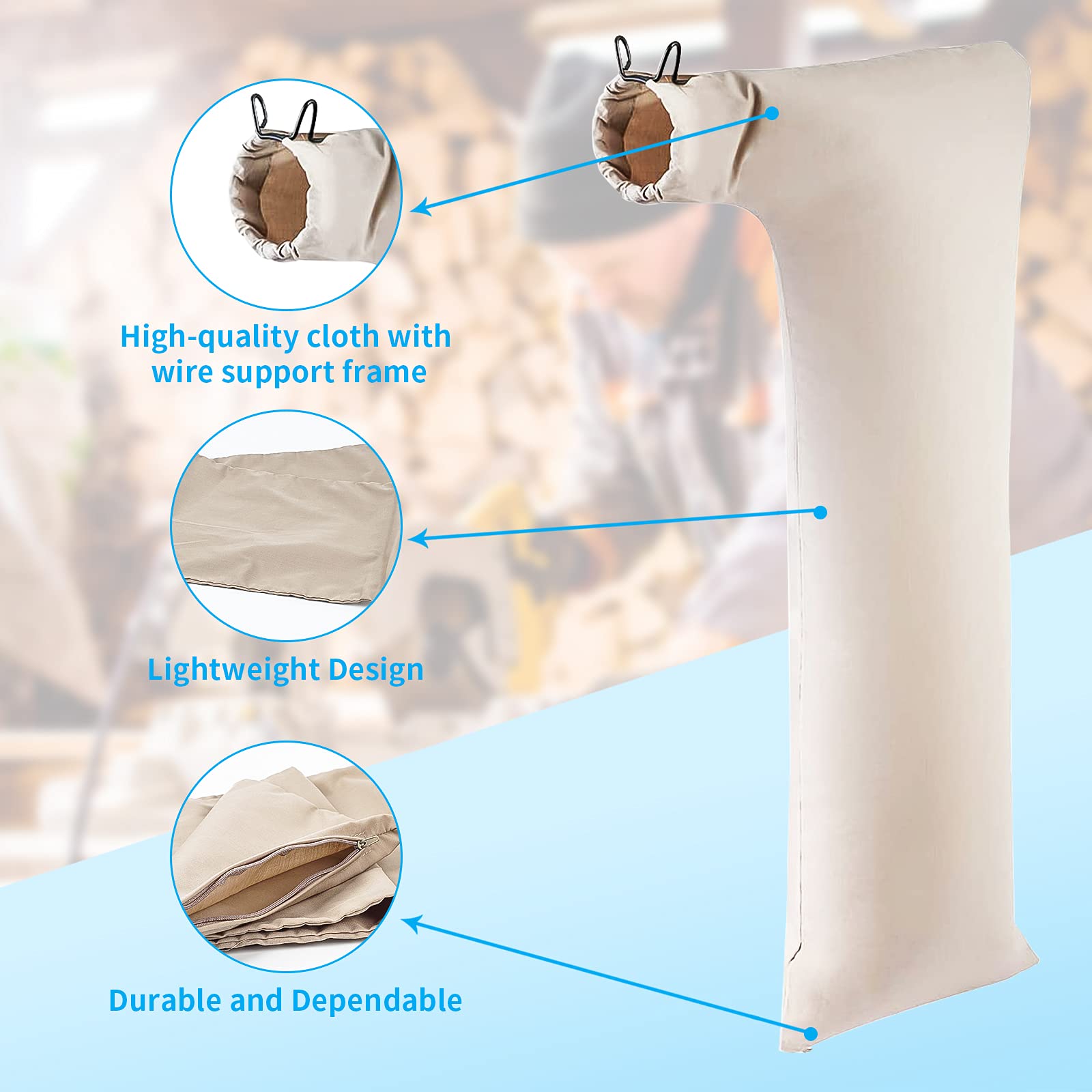 Table Saw Dust Collector Bag Replacement for Bosch/Dewalt/Ryobi/Craftsman/RIGID/Delta/Porter Cable/Makita/Metabo/Kobalt/Skilsaw 10" Tablesaws with 2.5" Dust Port | 2 Pack