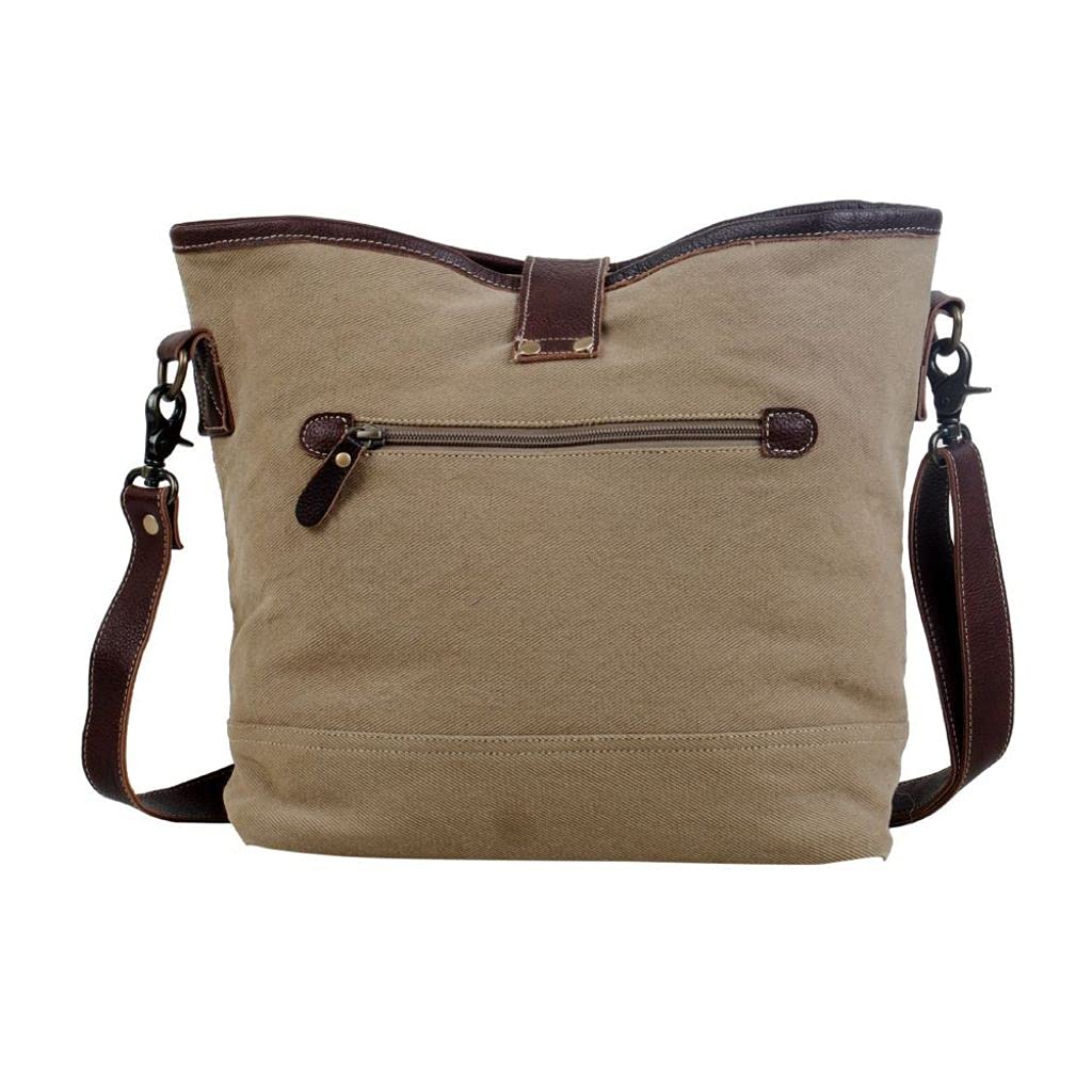 Myra Bag Multicolored Shoulder Bag Upcycled Cotton & Cowhide Leather S-2857
