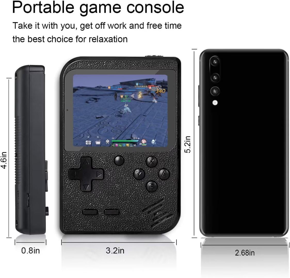 USonline911 Retro Portable Mini Handheld Video Game Console 8-Bit 3.0 Inch Color LCD Game Player Built-in 400 Games Kids Gift Accessories