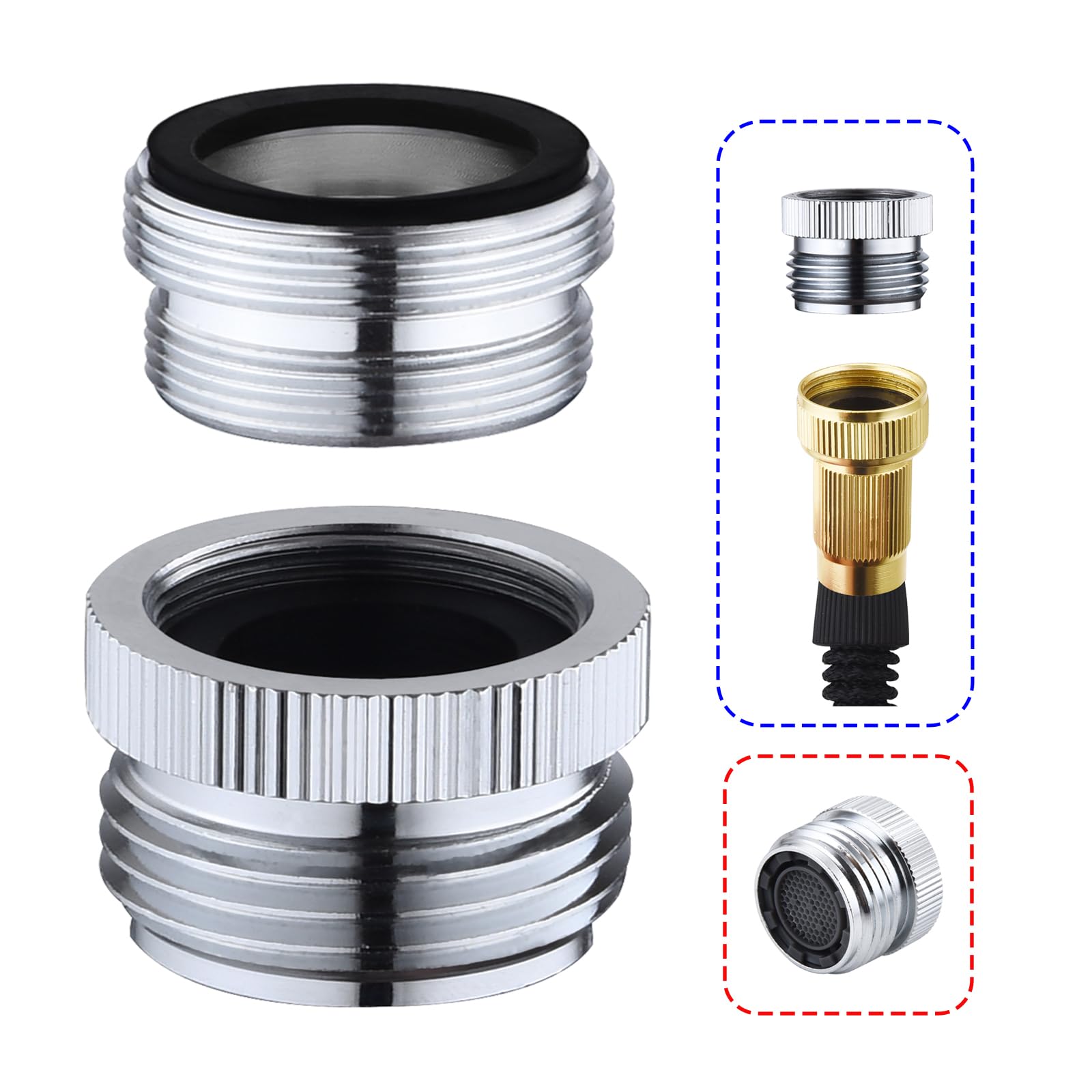 Ceaeso Faucet To Garden Hose Adapter With Aerator,Sink Faucet To Garden Hose Adapter For Bathroom/Kitchen,3/4" GHT Thread Chrome Finished…