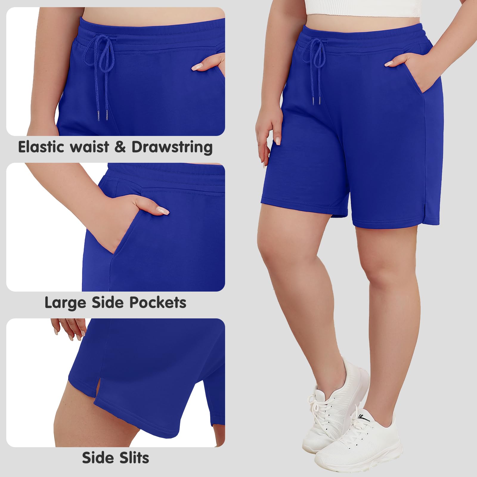 COOTRY Plus Size Shorts for Women Quick Dry Elastic Waist Drawstring Pockets Lounge Workout Athletic Running Shorts 10ββ Camo Green X-Large