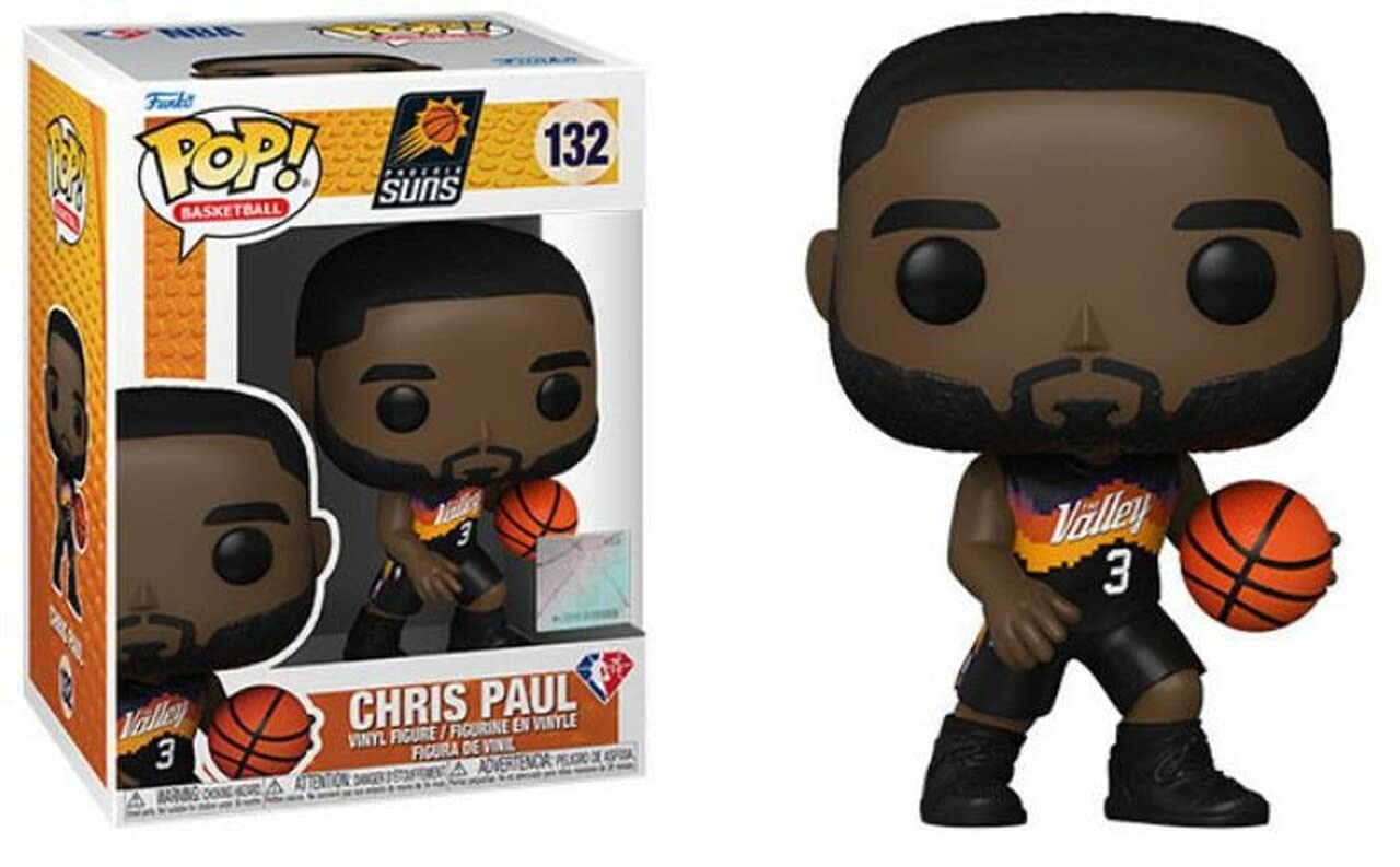 NBA: Suns - Chris Paul (City Edition 2021) Funko Pop! Vinyl Figure (Bundled with Compatible Pop Box Protector Case), Multicolored, 3.75 inches
