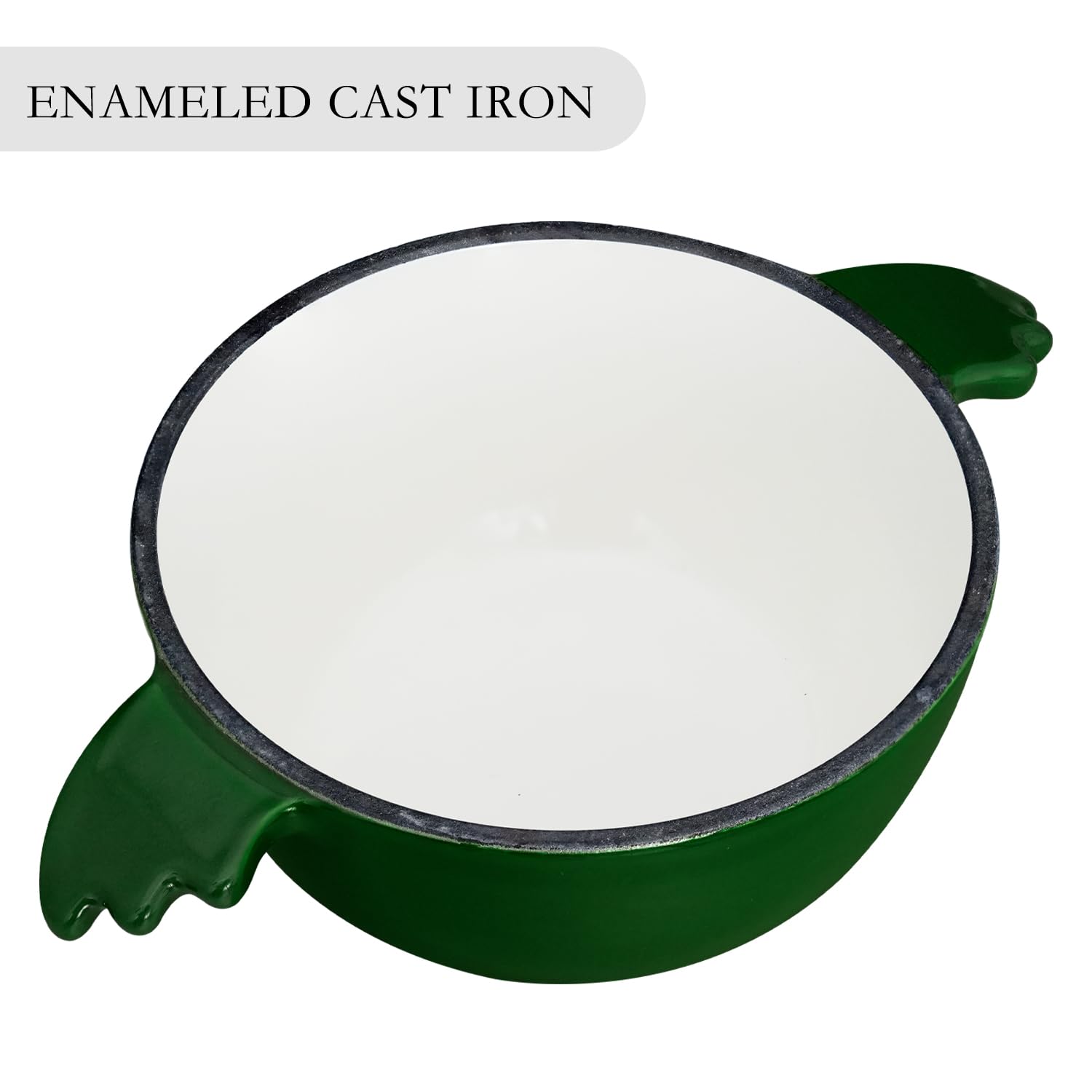 Flavehc Mini Cocotte 16 oz Owl Shaped Mini Dutch Oven 0.5 qt Cast Iron Garlic Roaster for Oven Garlic Confit Pot Ramekins with Lids Oven Safe, Green