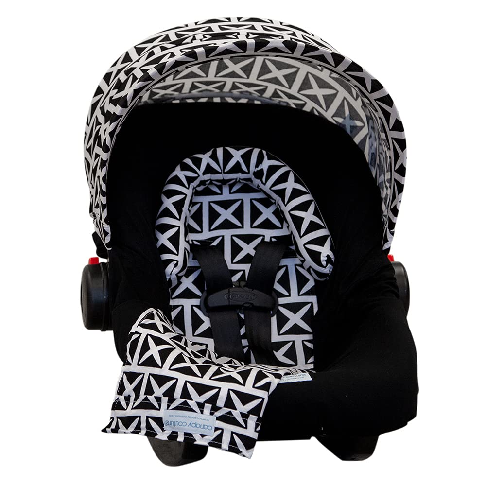 Carseat Canopy Whole Caboodle 5 Piece Set, Soft Jersey Stretch Material - Harlow Black