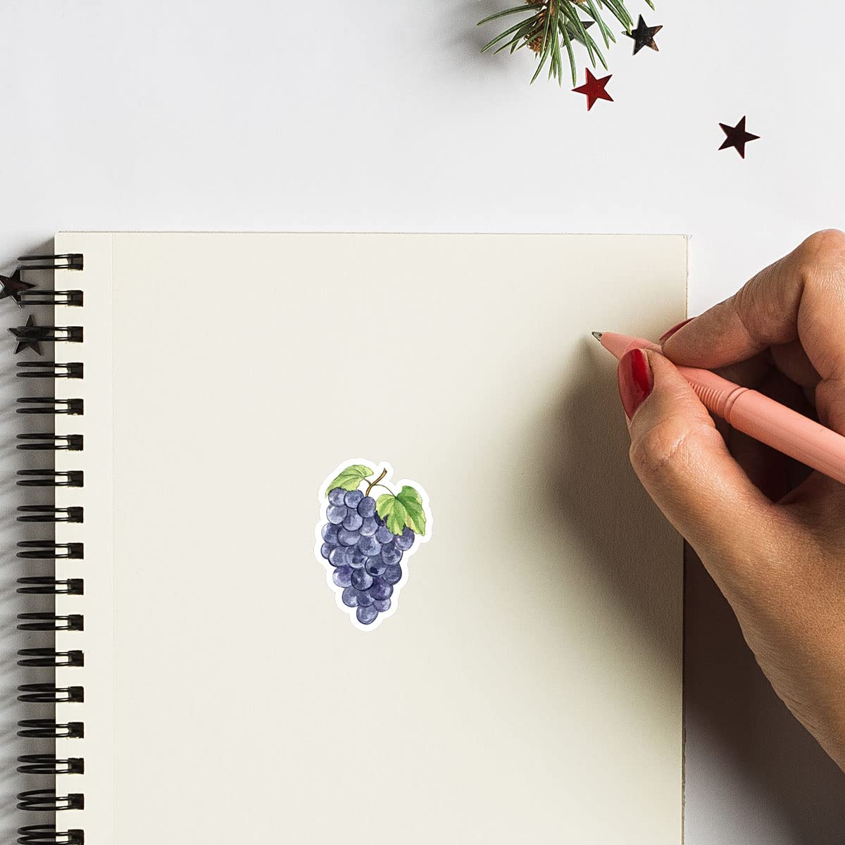 Grapes Stickers 1in for Scrapbooking, Arts, Craft, Kids DIY, Calendars, Journals Labels 80-Pack