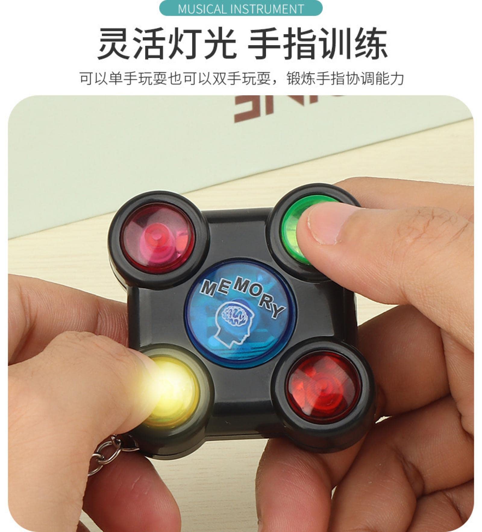 NC Simon Game Console Electronic Memory Game Children's Handheld Game with Lights and Sounds Flashing Cube Children's Intellectual Toys for Adults 透明色