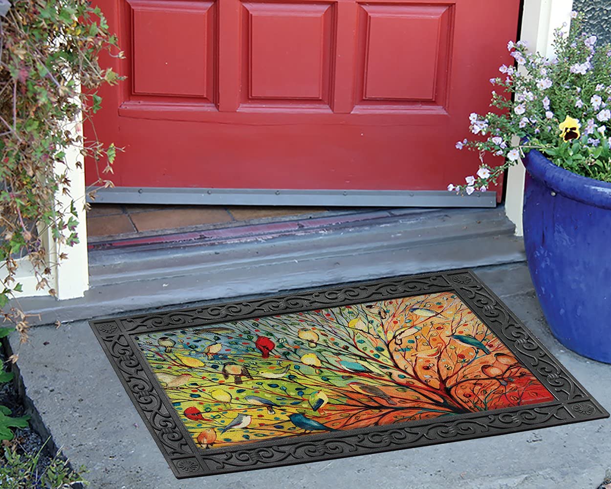 Toland Home Garden 850100 Recycled Rubber Holder, 24" x 36" Doormat Tray, Black