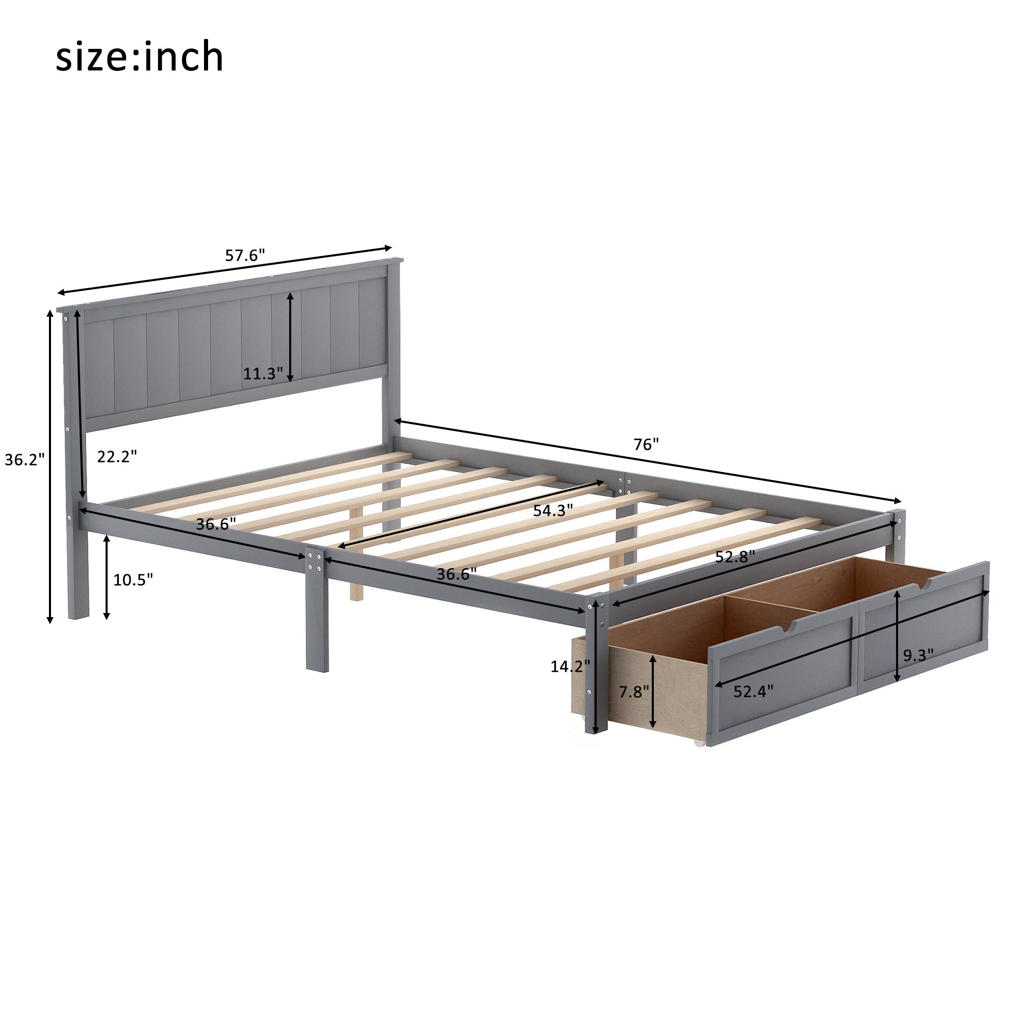 Harper & Bright Designs Kids Full Bed Frame with LED Lights & House-Shaped Headboard, Wood Full Size Platform Bed for Kids Teens, No Box Spring Needed (Walnut+Milk White)