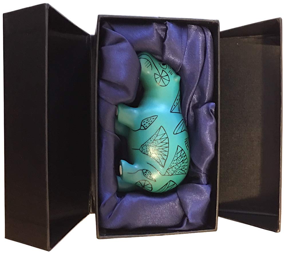 Blue Hippo Pocket Art Ancient Egyptian Museum Replica Hippopotamus Miniature Statue 4L