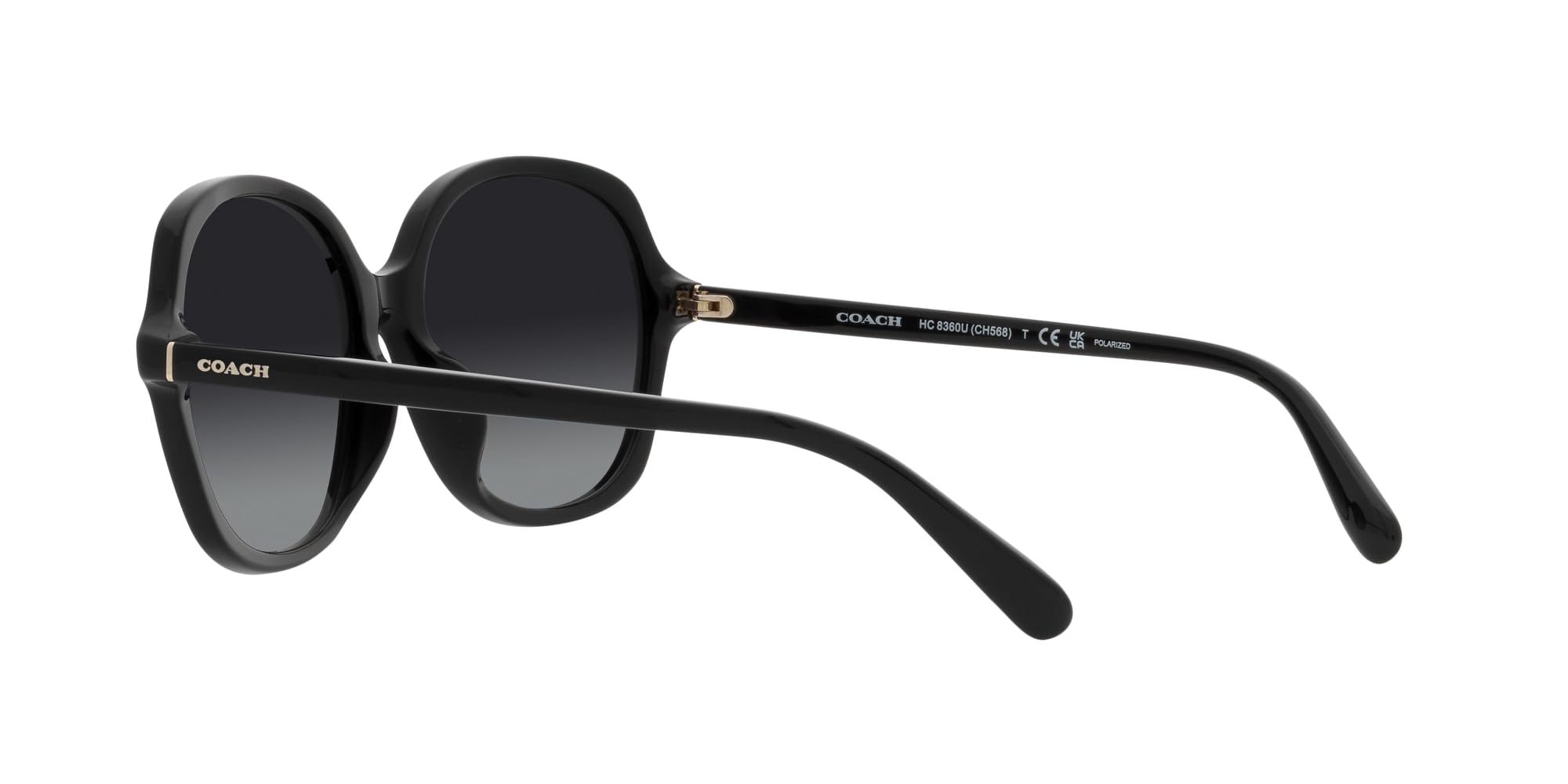 Coach HC8360U Universal Fit Sunglasses, Black/Grey Gradient Polarized, 57 mm