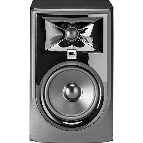 JBL 305P MkII Powered 5" Studio Monitor (Pair) Bundle with Studio Monitor Stands (Pair), 2x Small Pads & XLR-XLR Cable