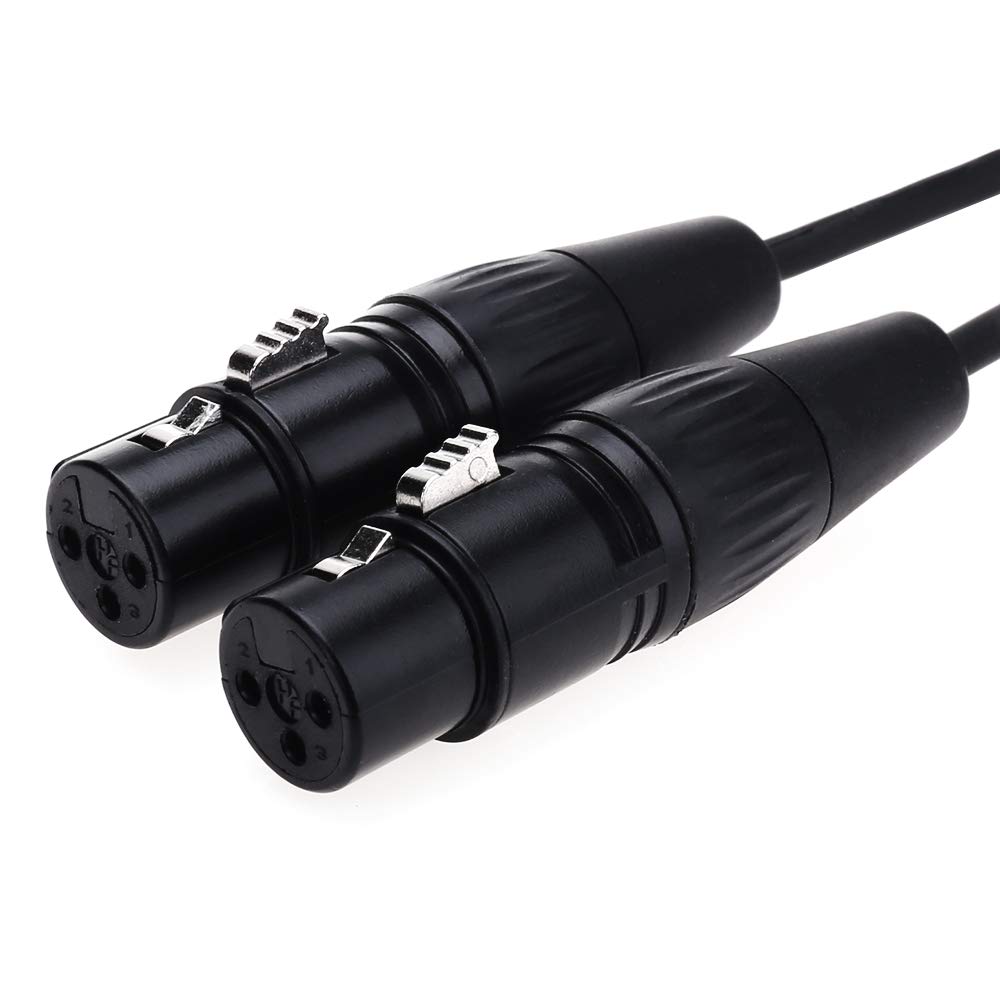 NANYI XLR Splitter Microphone Cable XLR to XLR Patch Cables 3-Pin XLR Male to Dual XLR Female Y Cable Adaptor mic Cable DMX Cable Patch Cords with Oxygen -5FT