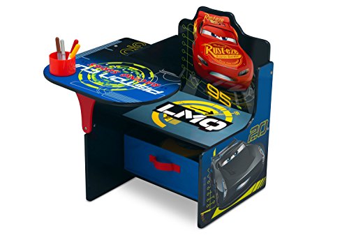 Delta Children Chair Desk with Storage Bin + Design and Store 6 Bin Toy Storage Organizer, Disney/Pixar Cars (Bundle)