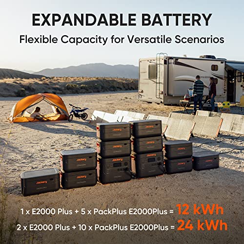 Jackery Portable Power Station Explorer 2000 Plus, Solar Generator with 2042Wh LiFePO4 Battery 3000W Output, Expandable to 24kWh 6000W, Compatible with Solar Panel for Outdoor RV Camping & Emergency