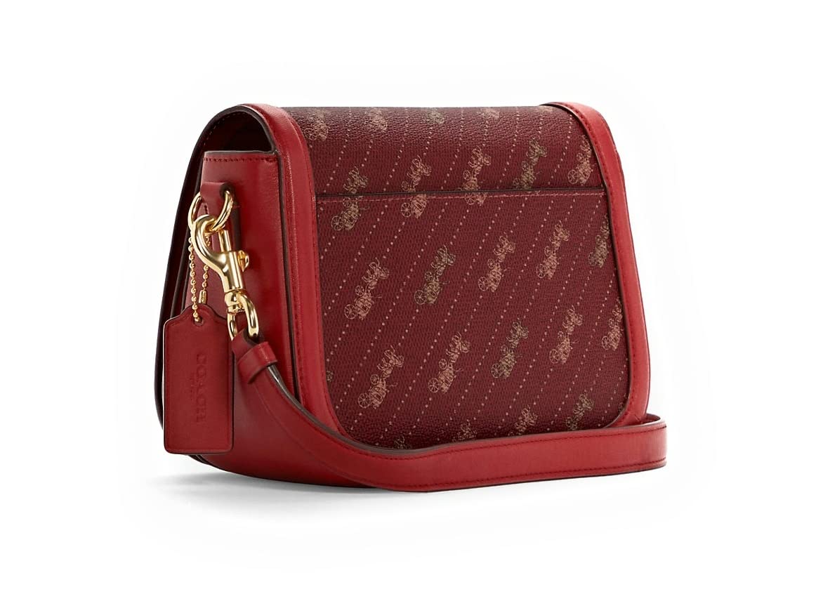 Coach Womens Saddle Bag With Horse And Carriage Dot Print (Multicolored)