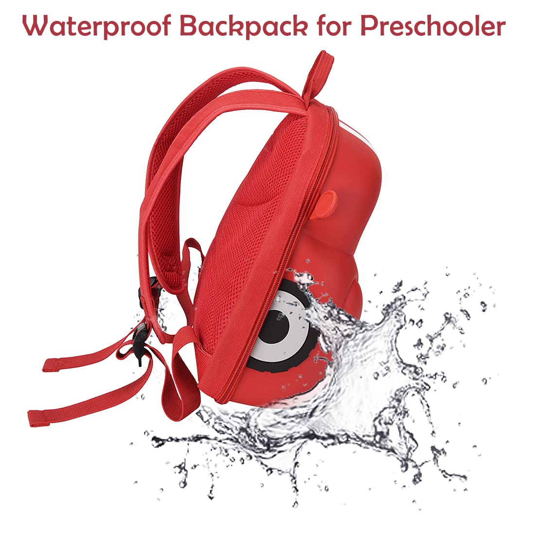Car Toddler Backpack,Bookbags for Boy Preschool,Kids 3D Cartoon Backpack Daycare(Red)