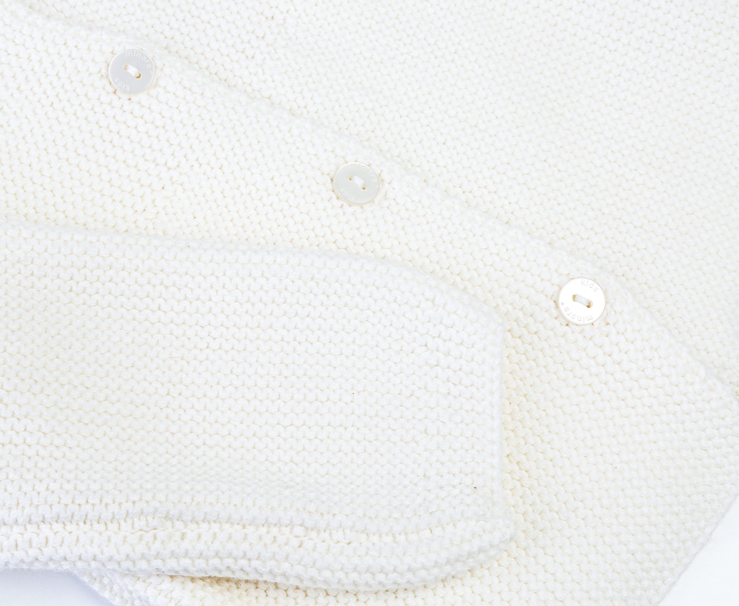 Lilax Baby Girl Knit Sweater Long Sleeve Cardigan (6-9 Months, White)