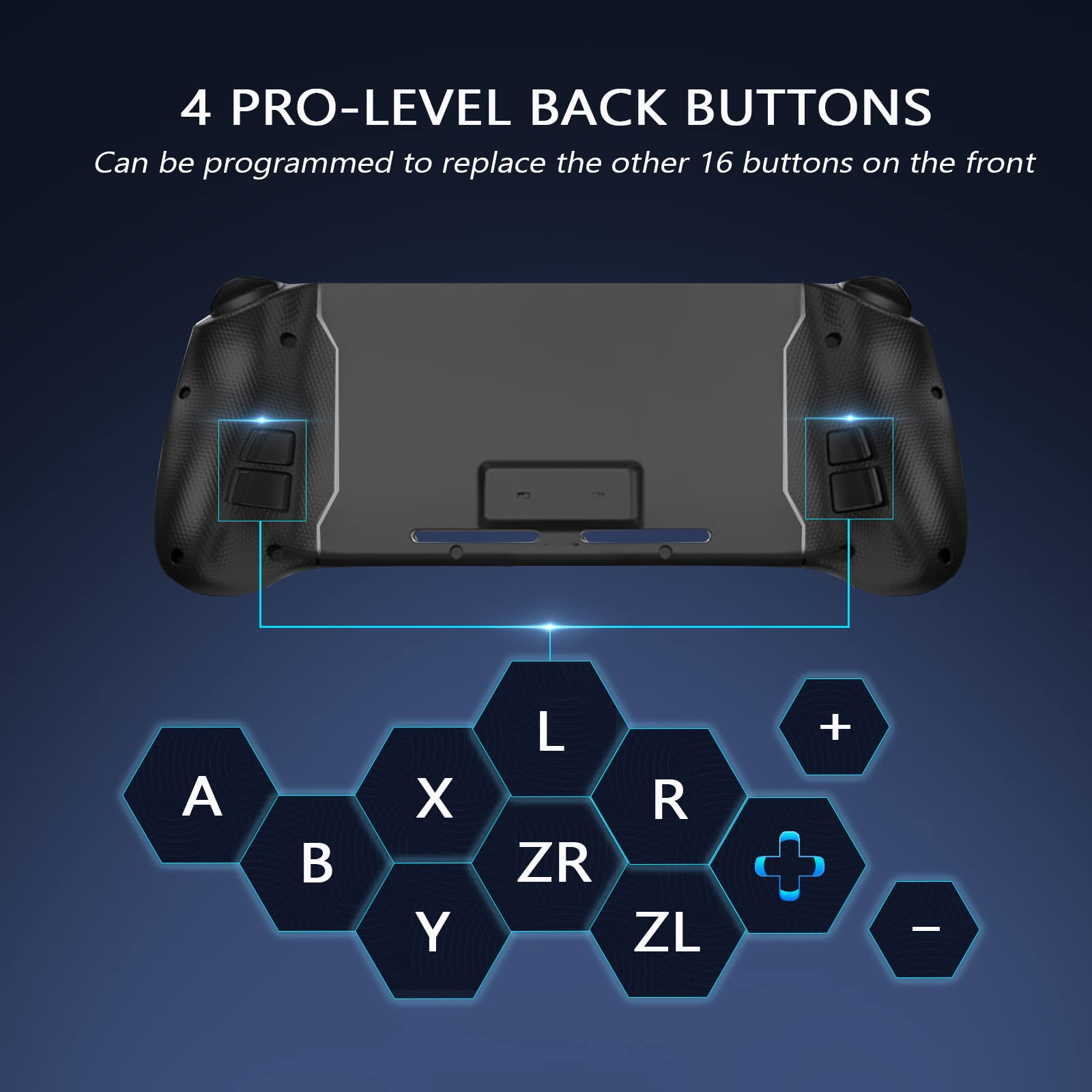 Nargos Grip Controller for Switch/Switch OLED, Ergonomic Handheld Gamepad with 6-Axis Gyro, Dual Motor Vibration and Screen Capture Button (Black)