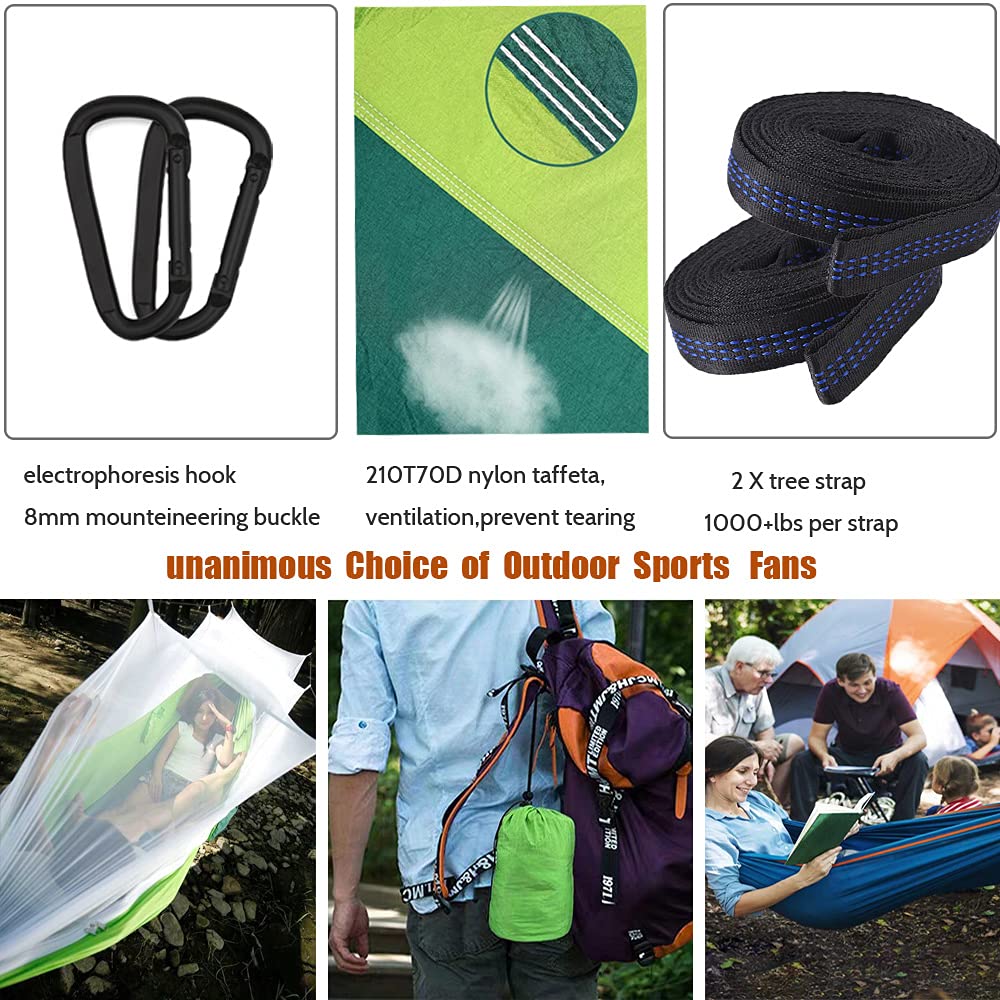 Camping Hammock with Mosquito Net - Portable Travel Hammock Bug Net - Camping Equipment - Hammock Tent for Outdoor Hiking Campin Backpacking Travel (Black)