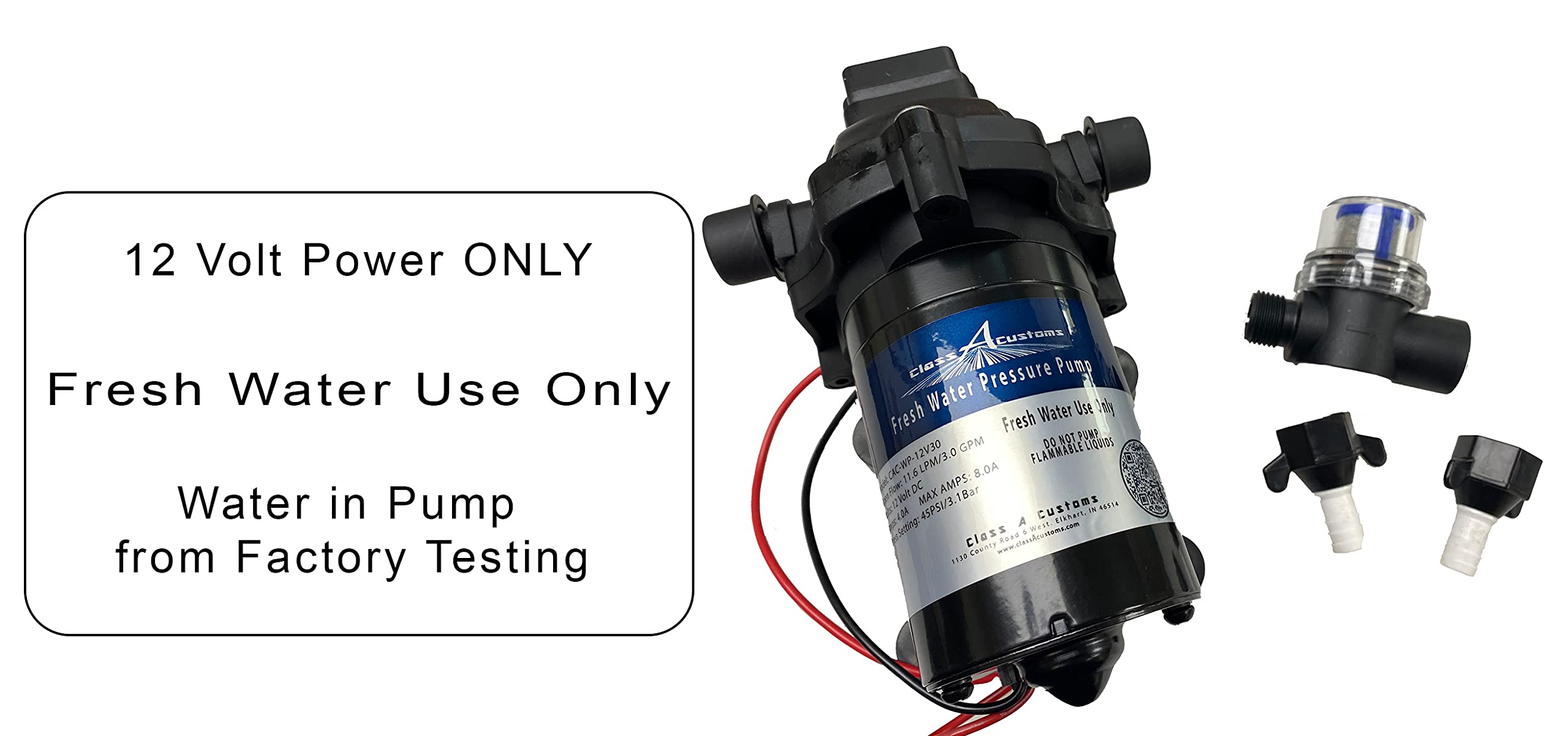 Class A Customs | 10 Gallon RV Concession Fresh Water Tank with 12 Volt Water Pump | T-1000-PUMP