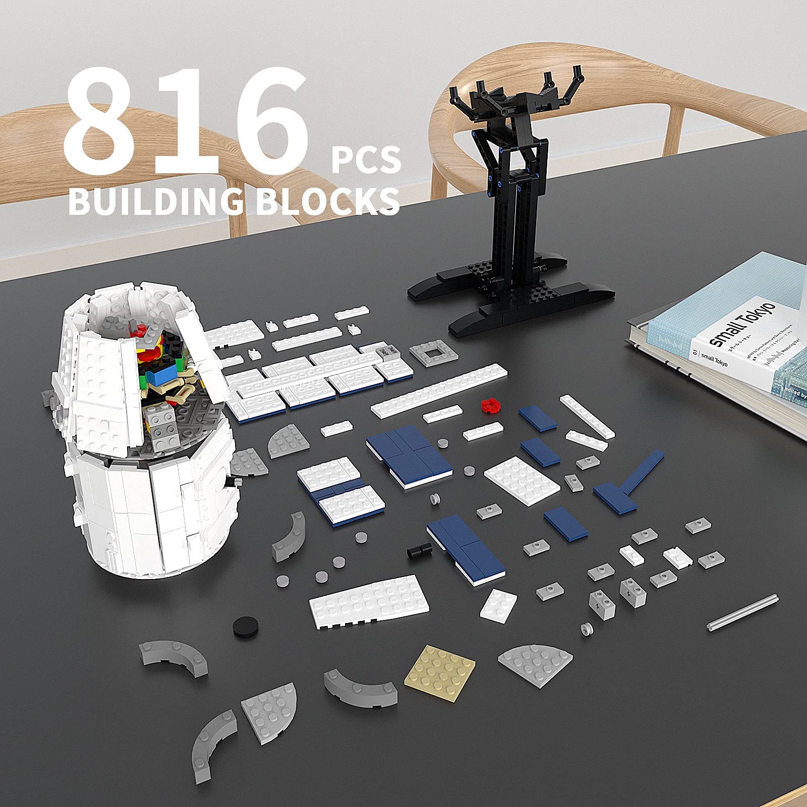 NASA SpaceX Dragon Building Kit for Ages 6+,Unmanned Resupply Spcaecraft Model Kit, Cargo Dragon Creative NASA Building Toys (816 PCS)