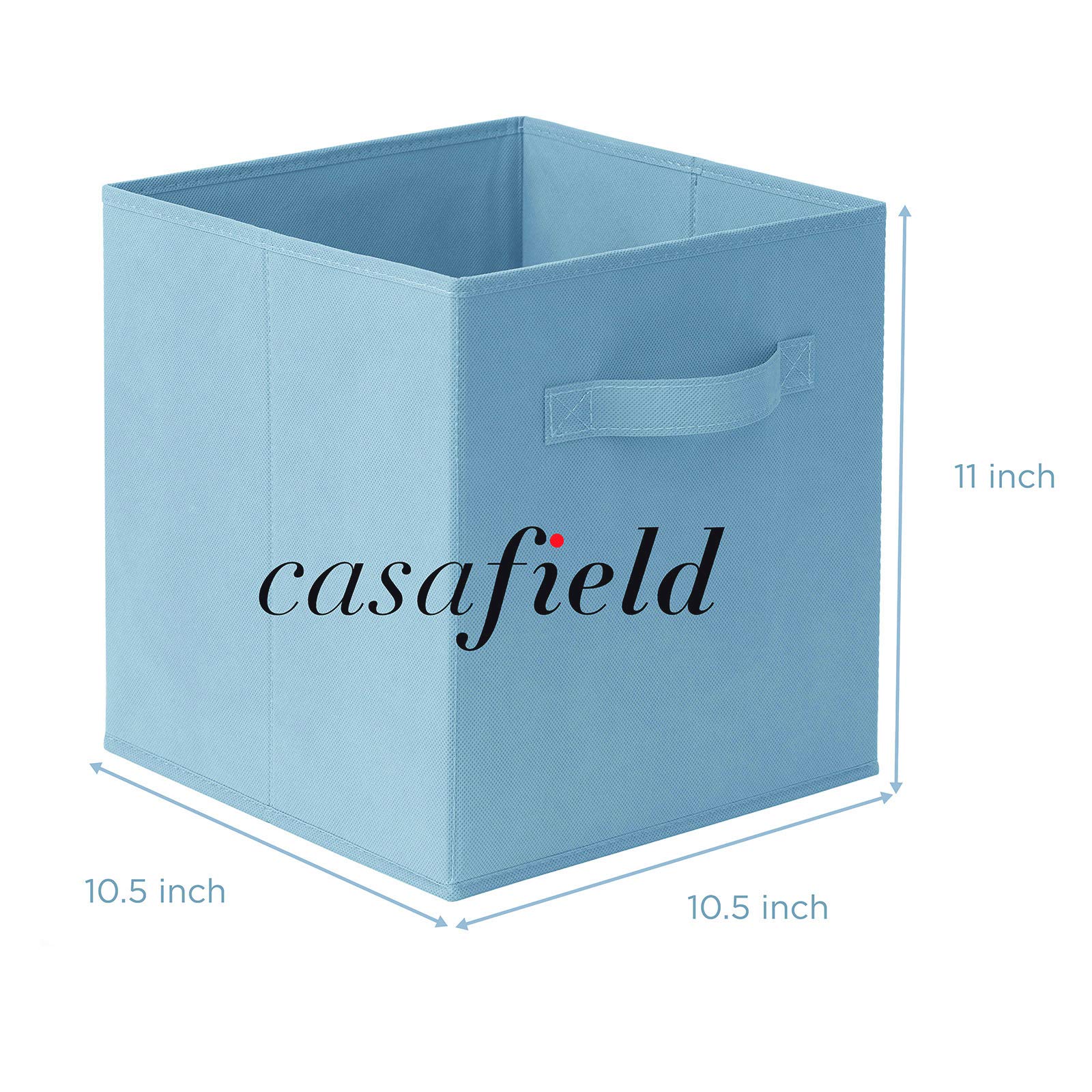 Casafield Set of 12 Collapsible Fabric Cube Storage Bins, Baby Blue - 11" Foldable Cloth Baskets for Shelves, Cubby Organizers & More