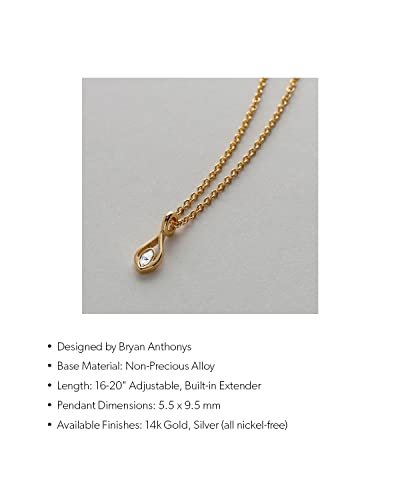 Bryan Anthonys Find Your Fire 14k Gold Necklace for Women, Pendant, Adjustable Length