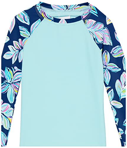 Kanu Surf Girls' Long Sleeve Rashguard UPF 50+ Two Piece Swim Set, Charlotte Navy, 12