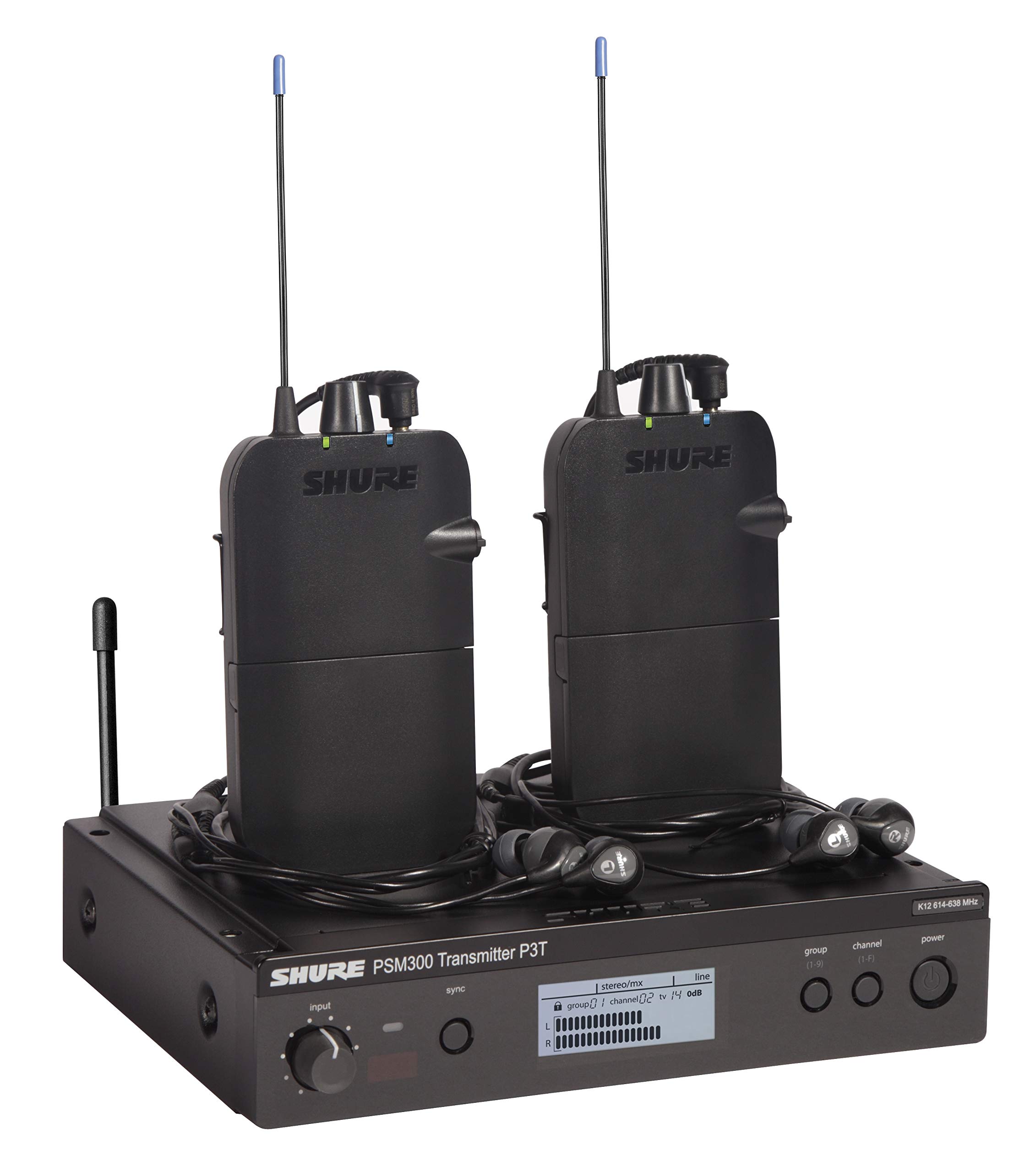 Shure PSM300 P3TR112TW Wireless in-Ear Personal Monitoring System with SE112 Earphones, Twinpack - H20 Band