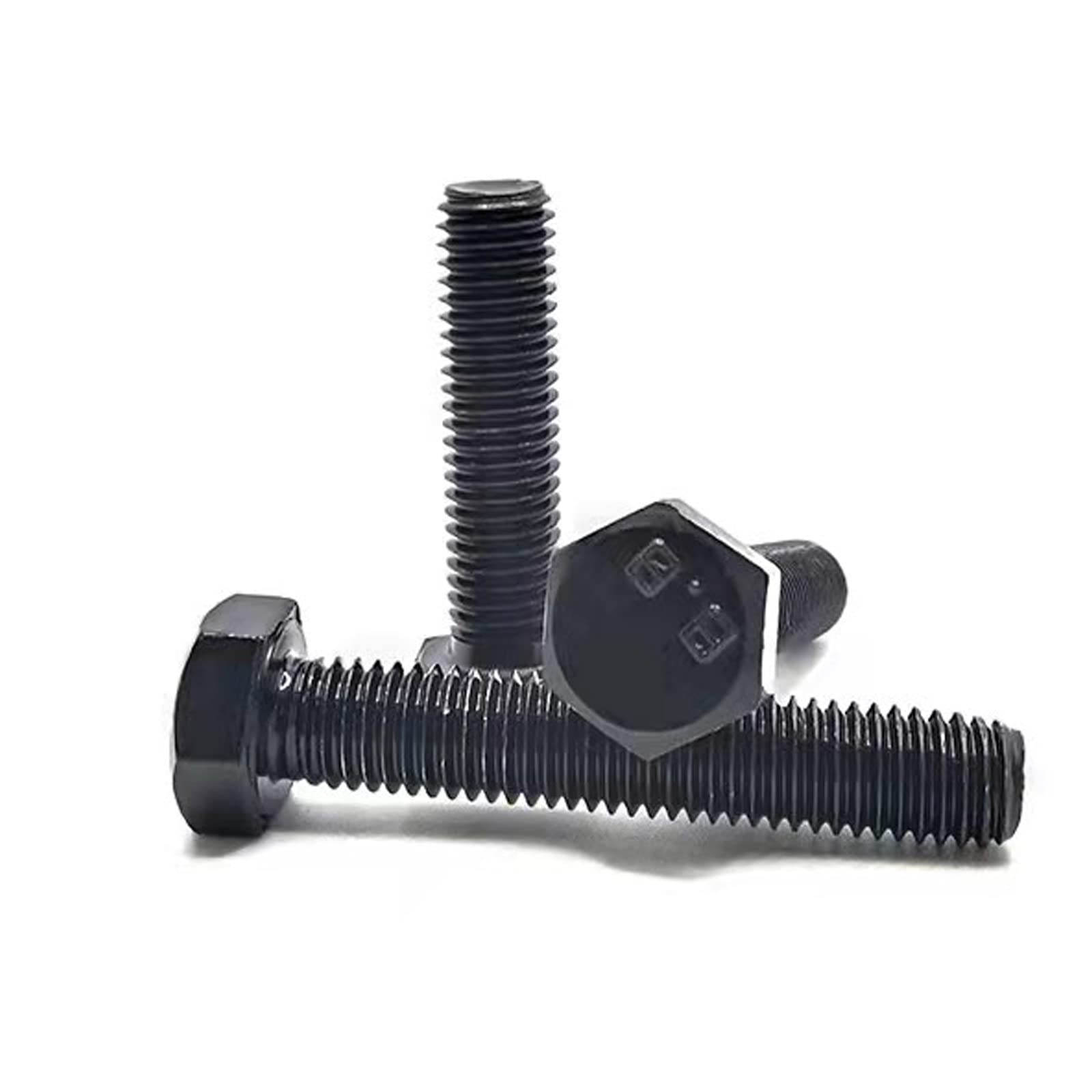 M12-1.75 x 25mm Carbon Steel Grade 8.8 External Hex Head Screw Bolts Metric Thread Hexagon Bolts Fastener for Hardware Furniture Machinery Black 5pcs