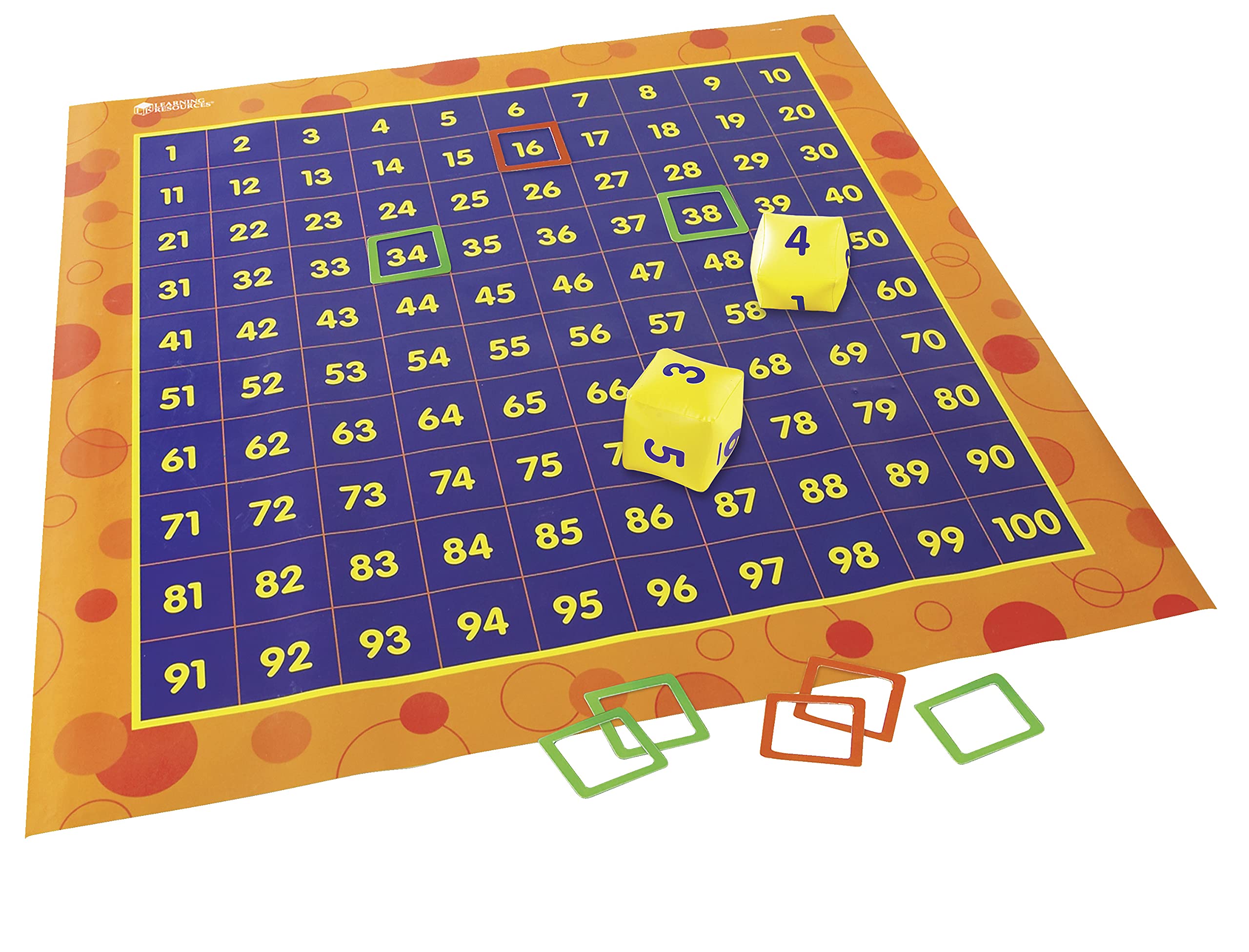 Learning Resources Hundred Activity Mat - 57 Pieces, Ages 5+ Math Learning Games for Kids, Educational and Fun Games for Kids