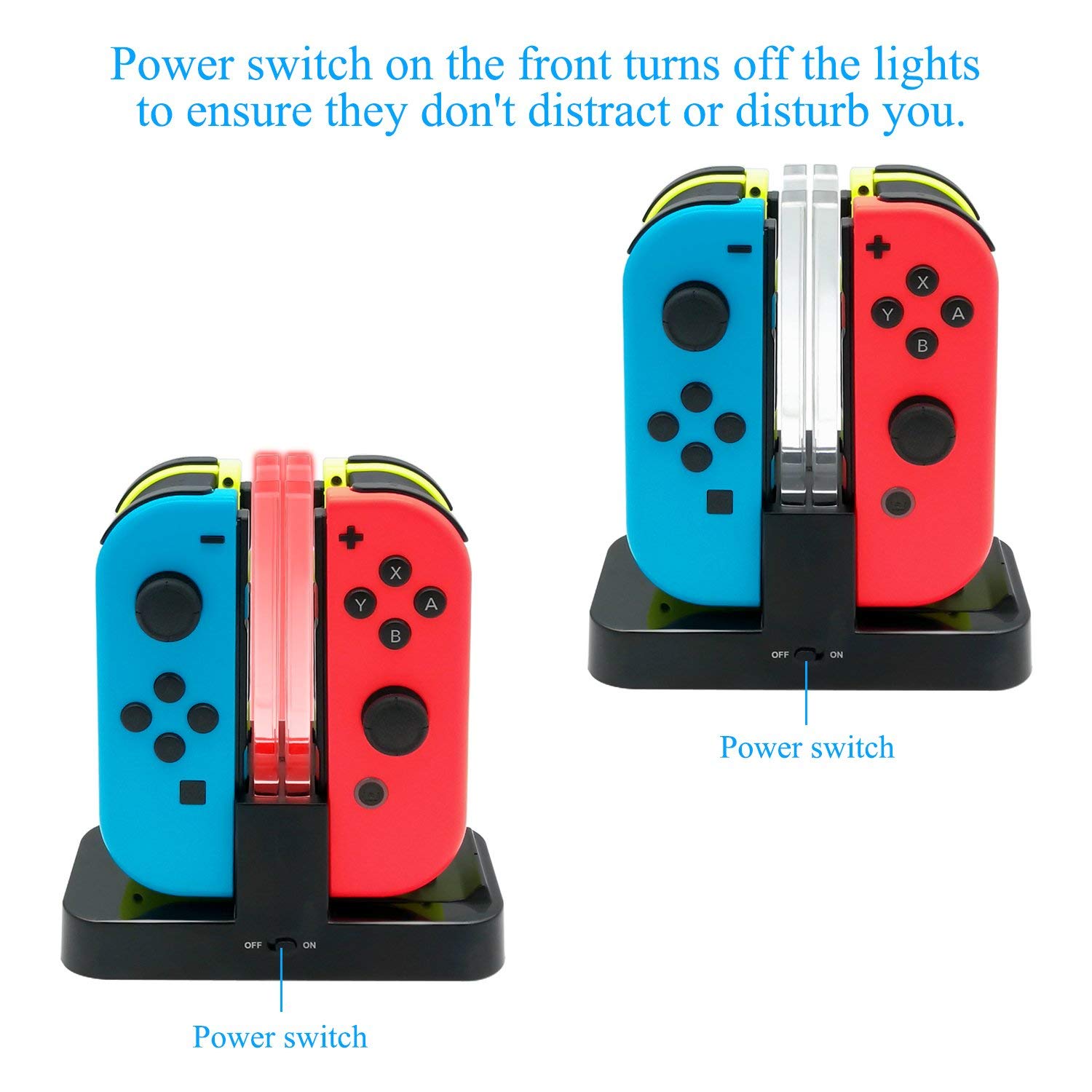 Charging Dock Station Compatible with Pro Controller/Joy Cons, FYOUNG Controller Charger Replacement for Switch/Switch Lite/Switch OLED with a Type-C Charging Cable- Black