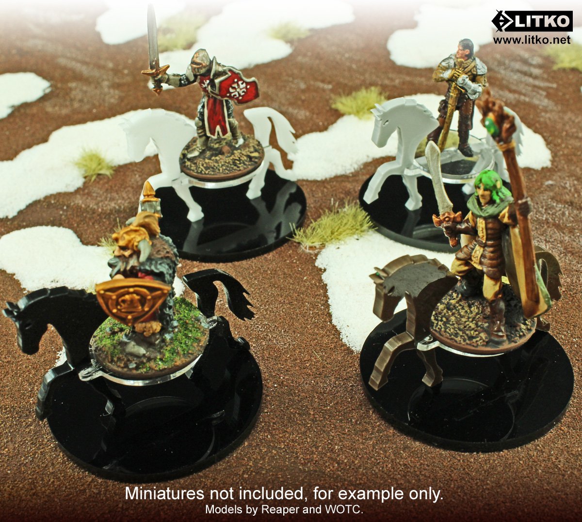 LITKO Horse Character Mount | Role Playing Games | Compatible with DND Pathfinder | (50mm Circular Base, Brown)