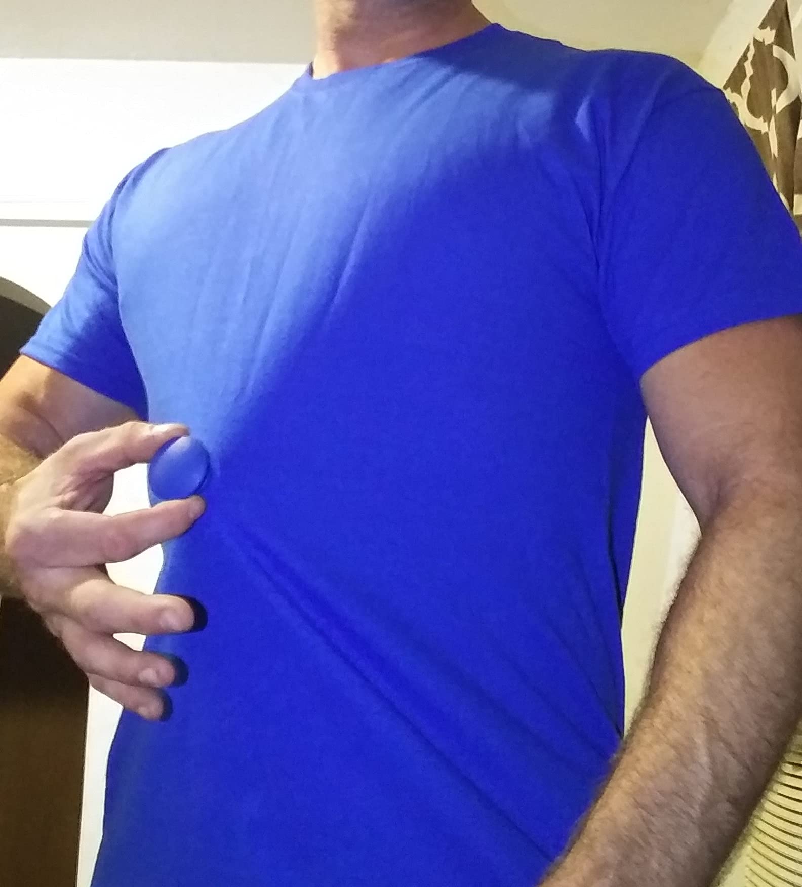 TC Tugger Style T-Shirt Real Wooden Tugging Knob! T.C. TC Tuggers TC Topps Tribute Shirt Blue