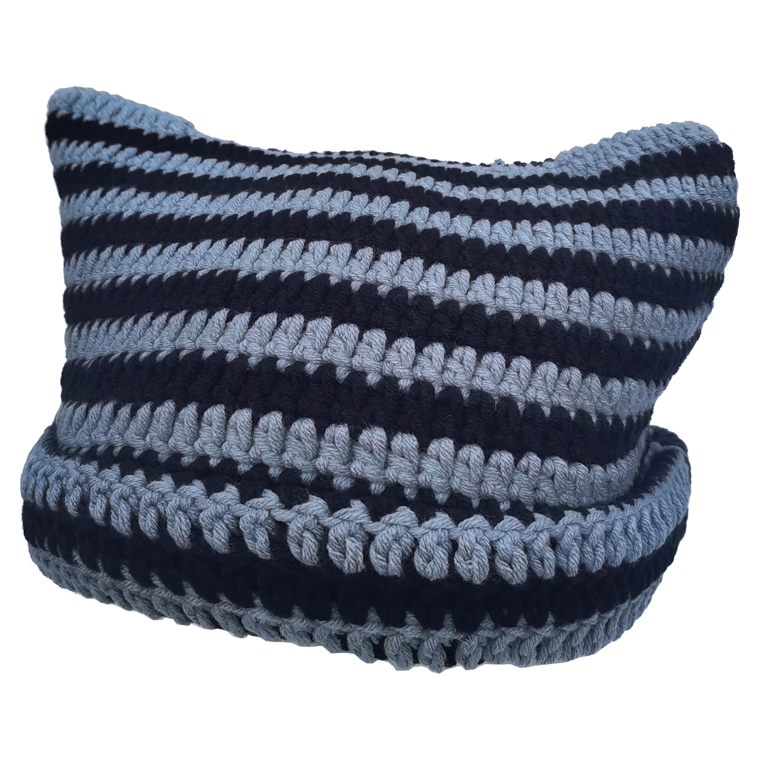 Cat Beanie with Ears for Women, Crochet Cute Cat Ear Beanie Hat