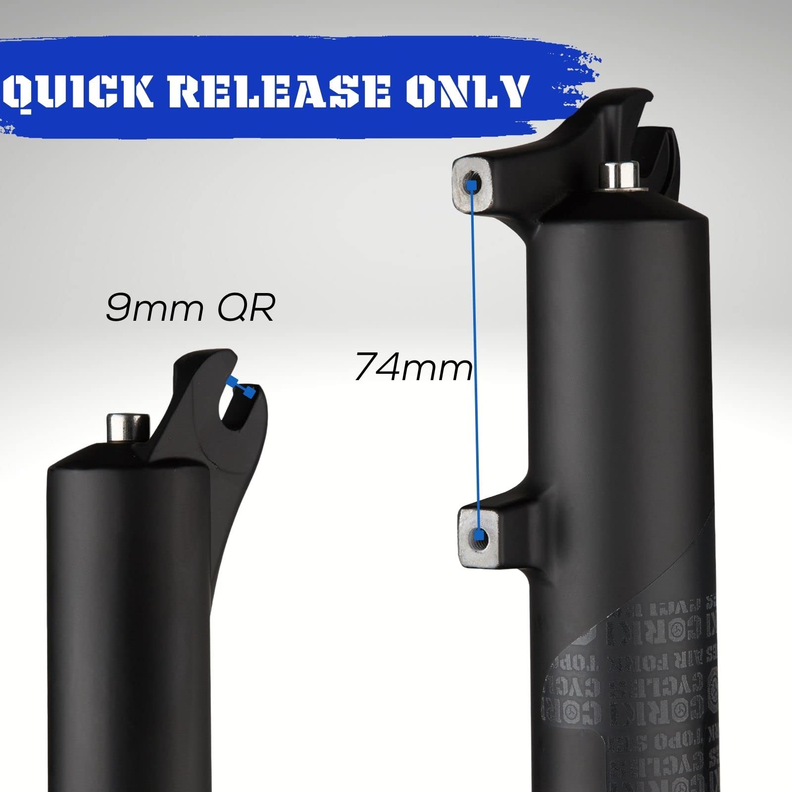 corki Cycles Mountain Bike Air Suspension Fork Remote Control 26 Travel 120mm-QR 9mm- Straight MTB Front Forks