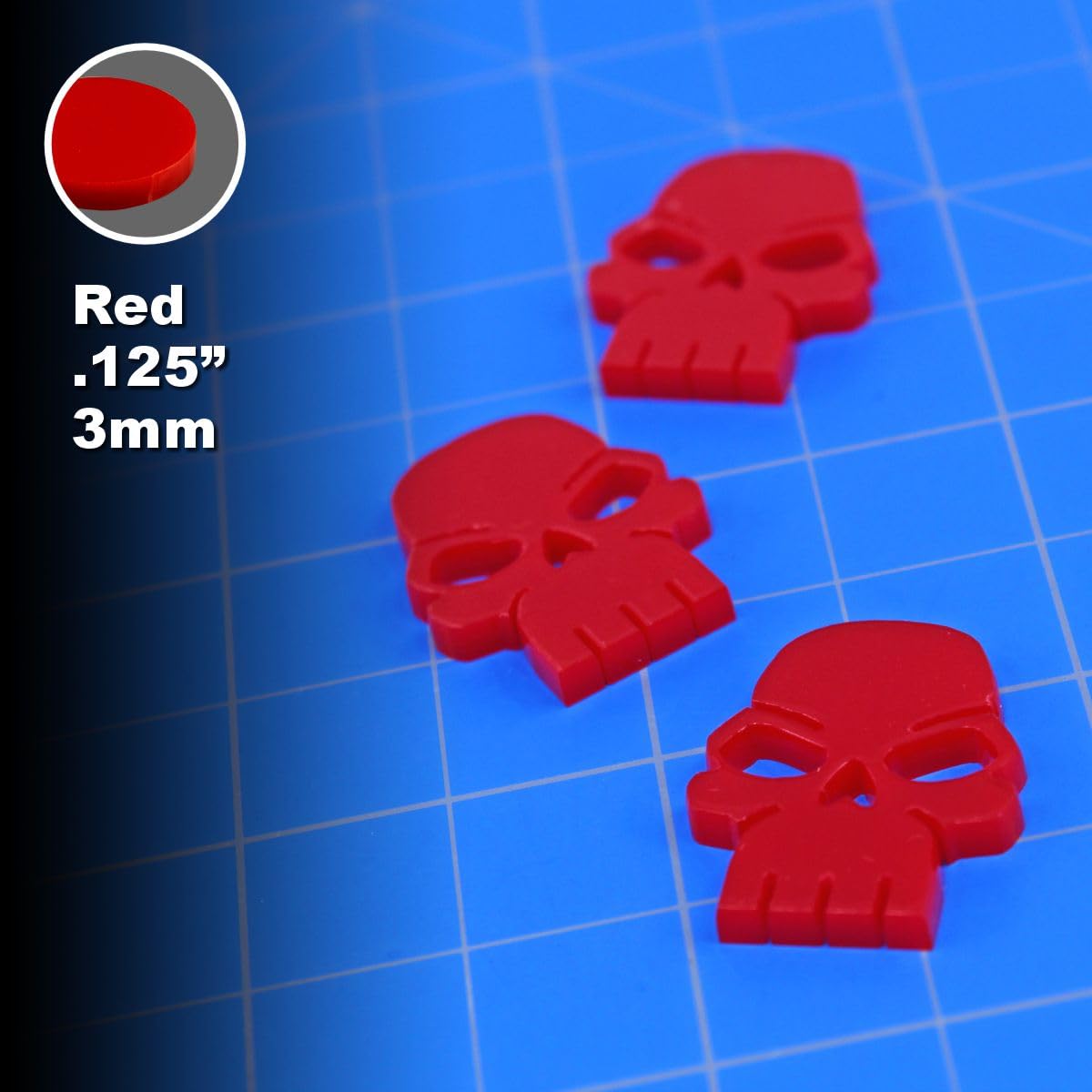 LITKO Skulls | Wound | Casualty | Death | Board Game | Role Play Game | Miniature Wargames | Compatible with Dungeons & Dragons, 40K | Pack of 10 (Red)