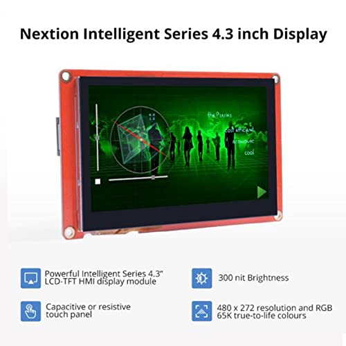 Dpofirs Enhanced 4.3 inch Display NX4827K043 Resistive Touch Screen HMI LCD 480x272 for Arduino Raspberry Pi, HMI TFT LCD 480x272 Support Audio Video Resistive Touch Screen